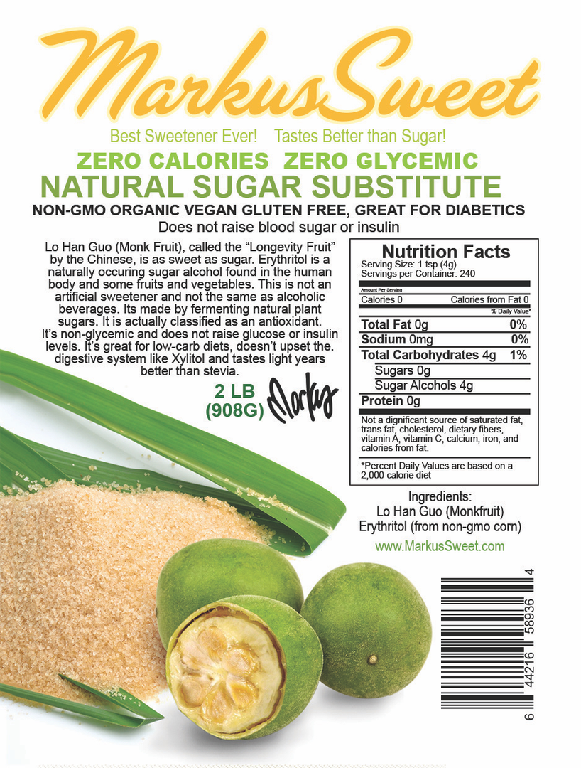 Markus Sweet - Natural Sugar Substitute & Zero Calorie Sweetener
