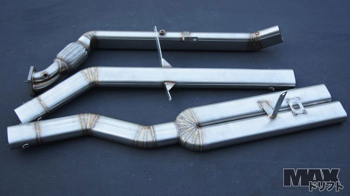 TI BURNT LONG TIP Oval Exhaust System for S13 with t25 or t28 turbo