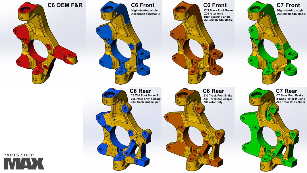 C5 & C6 OEM style knuckles for front or rear