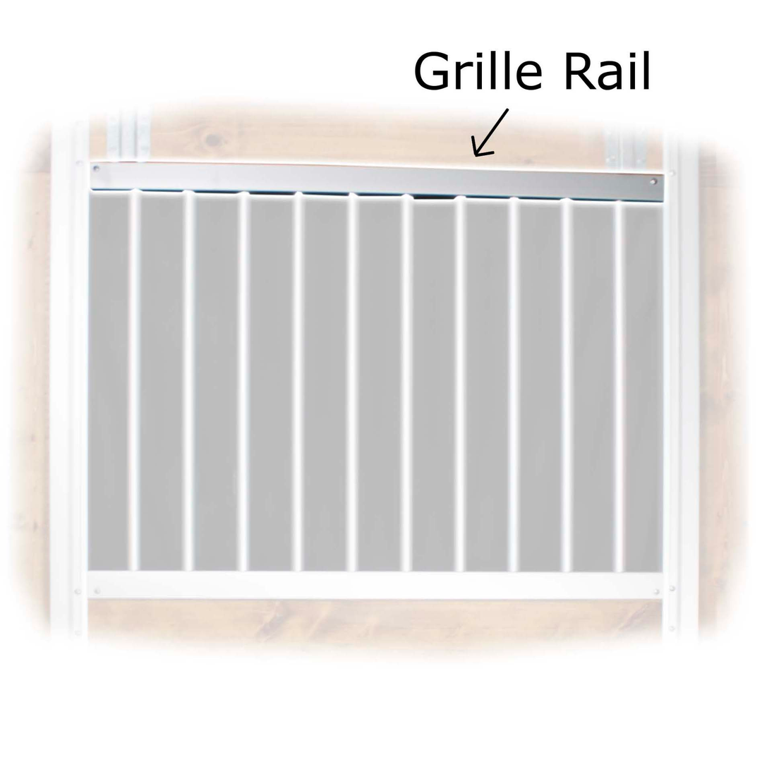 Horse Stall Grille Rail, 4 foot section, Clear Finish