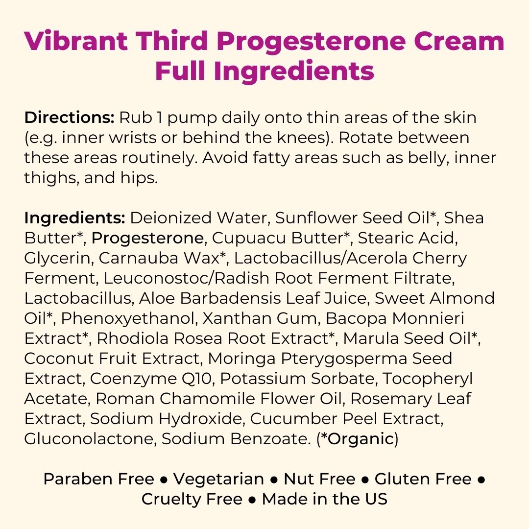 Natural Progesterone Cream | Vibrant Third Progesterone | Order Online