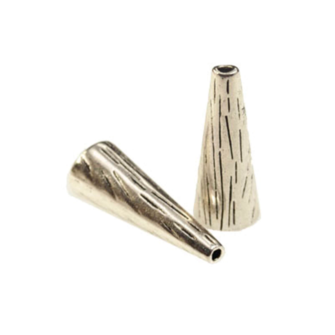 Pewter End Cone - Etched Long Cone Silver Silver