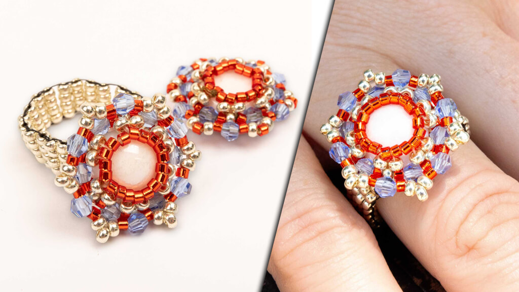 Patriotic Net Ring Tutorial | PotomacBeads