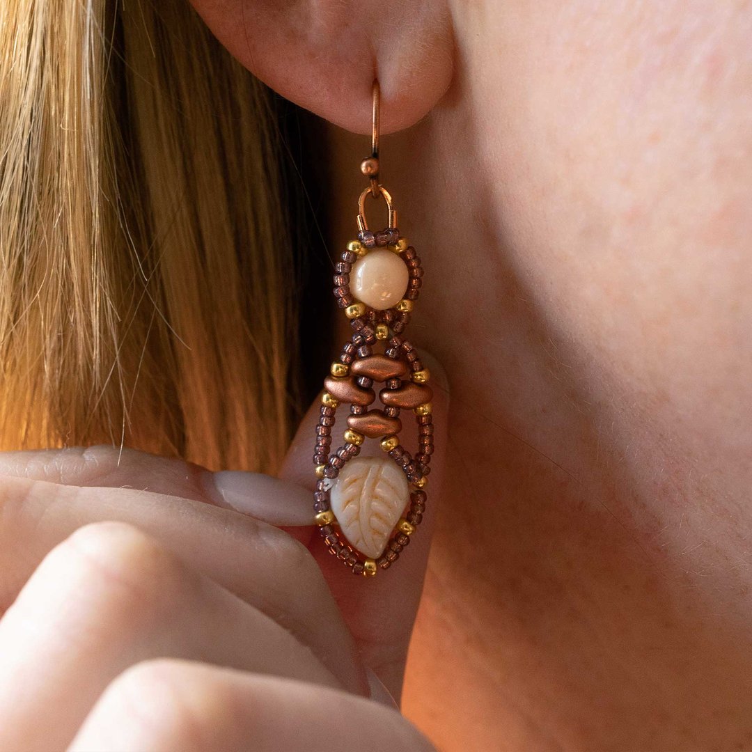 Pointed Leaf Earrings Tutorial | PotomacBeads