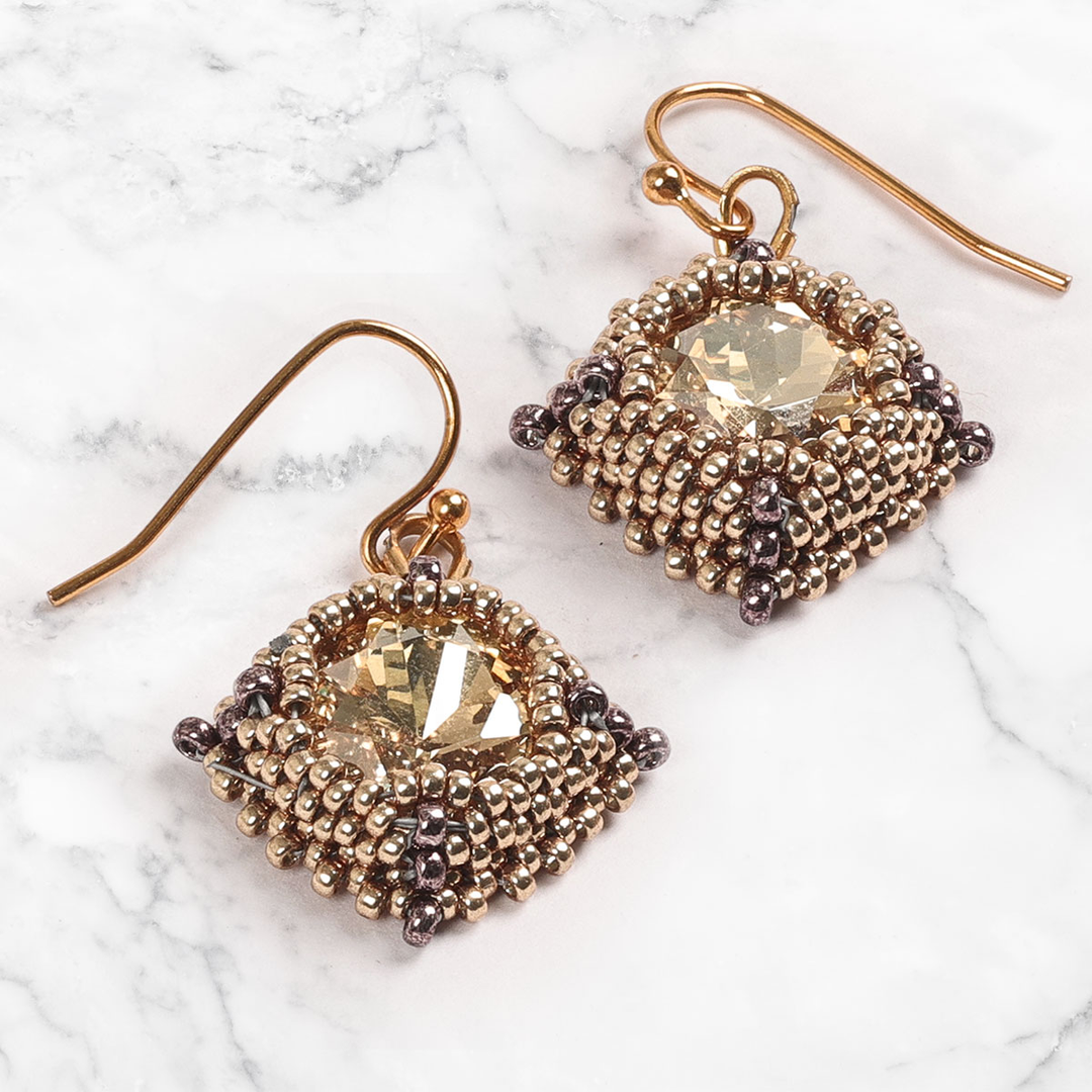 Kit - Cushion Crystal Bezeled Earrings