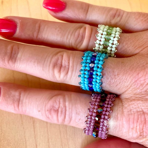 Simple Herringbone Ring Tutorial | PotomacBeads