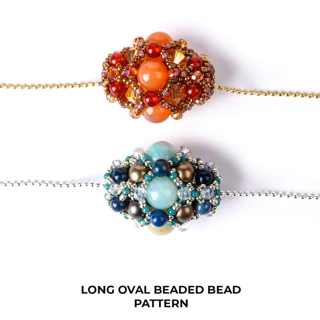 Stunning Long Oval Beaded Bead Pattern | Potomac Beads