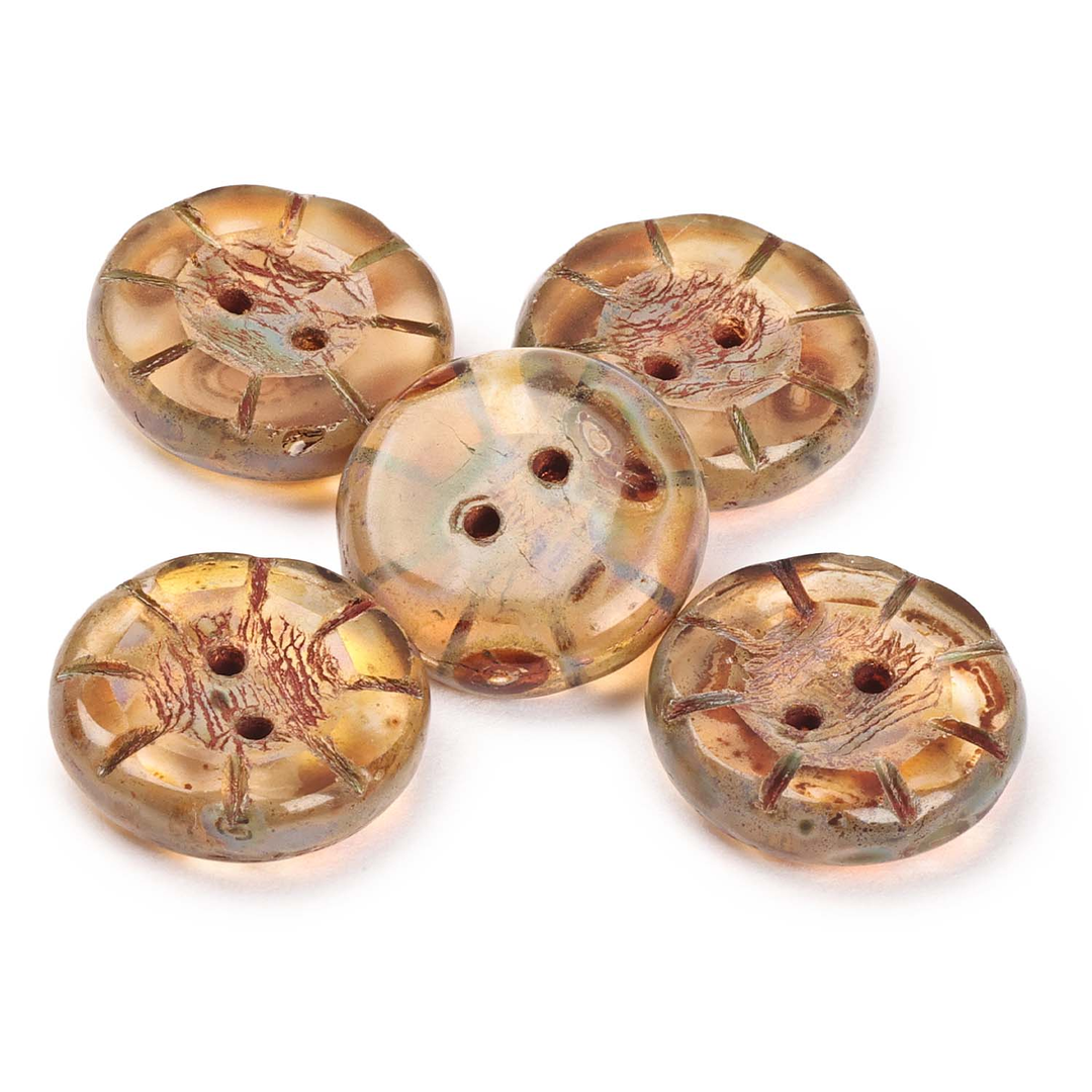 Gorgeous Czech Glass Table Cut Buttons for Crafting