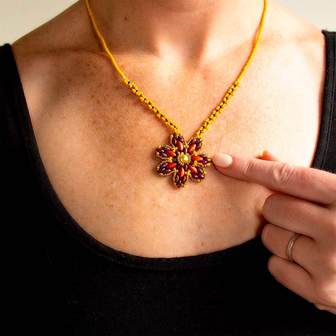 Starflower Necklace Tutorial | PotomacBeads