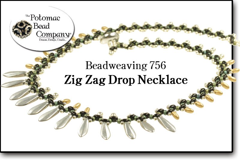 Zig Zag Drop Necklace Tutorial | PotomacBeads