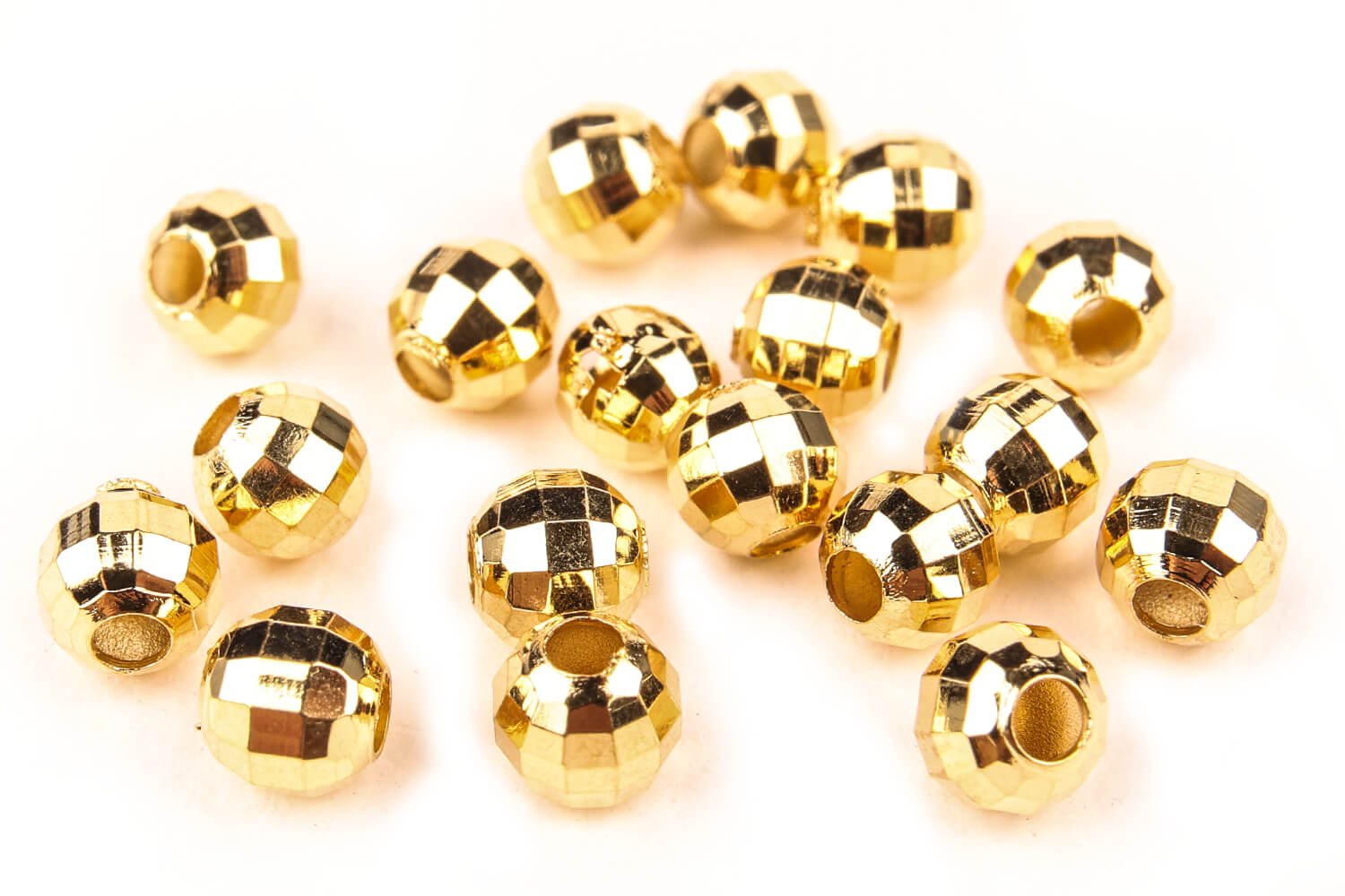 Athenacast Beads Round Seamless Micro-Faceted Beads 4mm - Premium 24kt ...