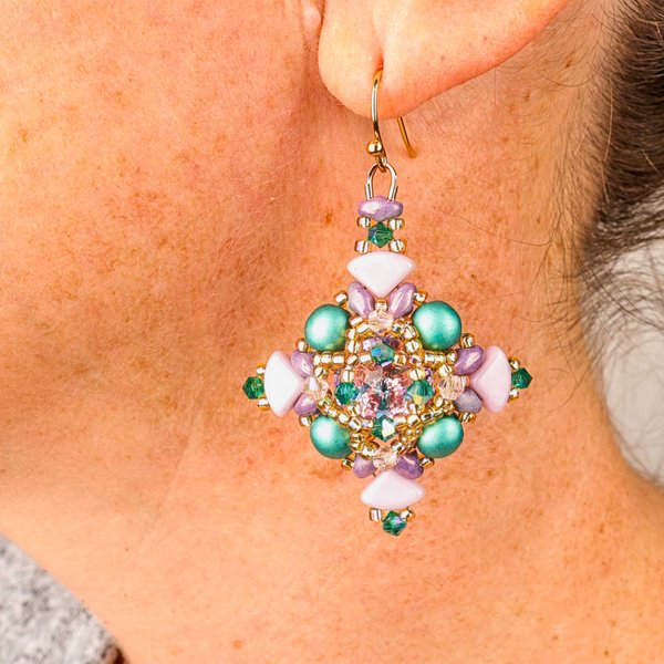 Dubai Crystal Earrings Tutorial | PotomacBeads