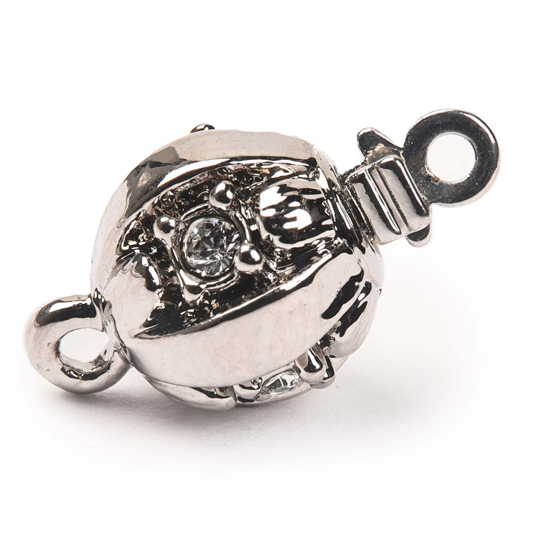 Nested Crystal Round Box Push Clasp