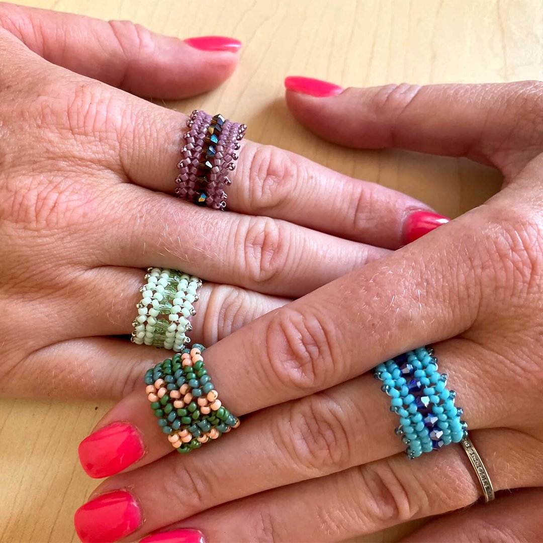 Simple Herringbone Ring Tutorial | PotomacBeads