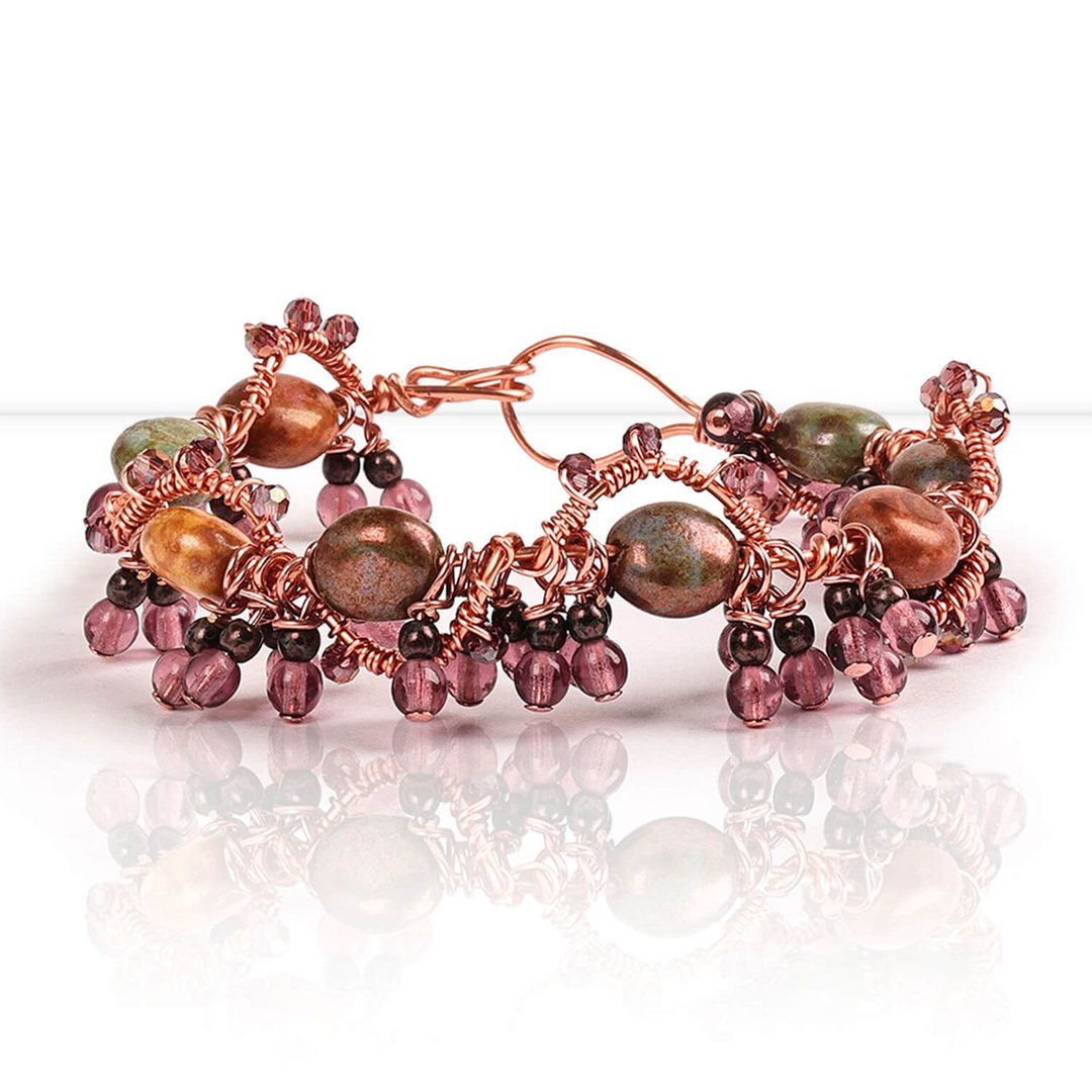 Wire Wrapped Cha Cha Bangle Bracelet Tutorial | PotomacBeads