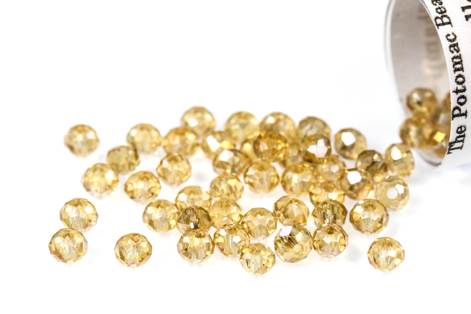 Potomac Crystal Rondelle Beads - Gold Champagne 1.5x2mm | Pack of 200