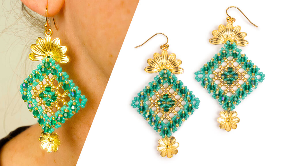 Inside Out Right Angle Weave Earrings Tutorial | PotomacBeads
