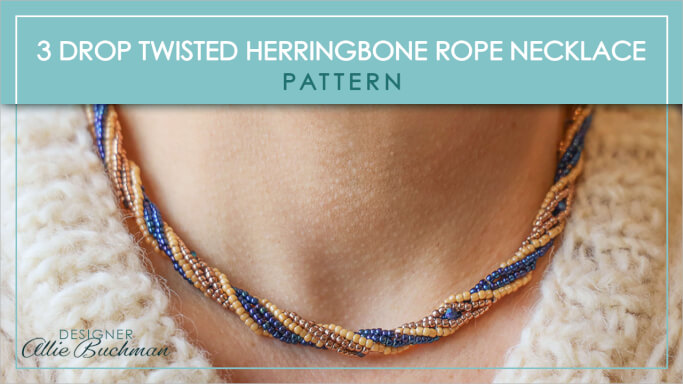 3 Drop Twisted Herringbone Rope Necklace Tutorial | PotomacBeads