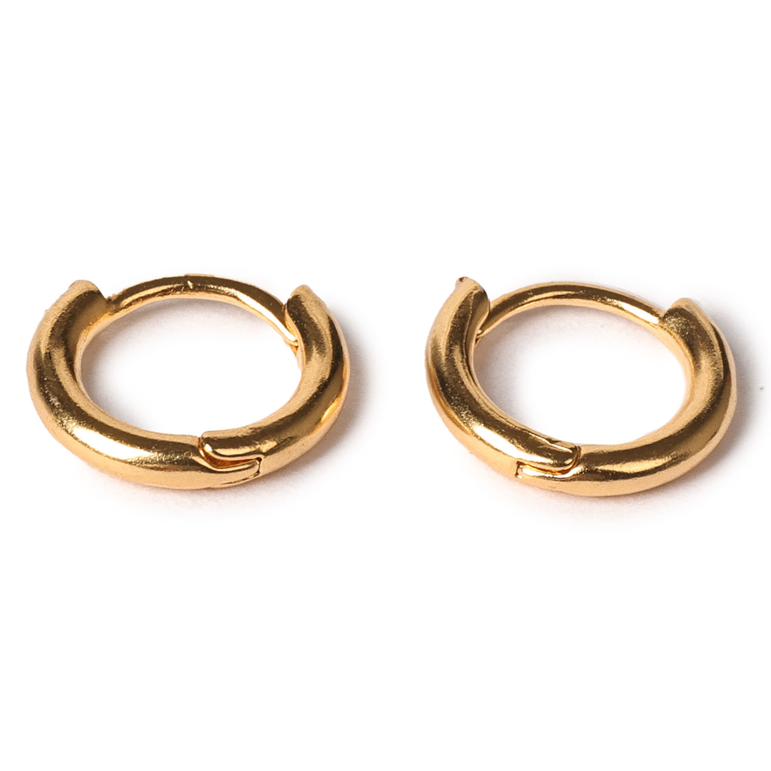 Athenacast Huggies Earring Hoops 12mm - Premium 24kt Gold Plating | 1 Pair