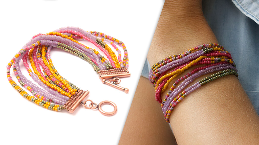 Patchwork Herringbone Strands Bracelet Tutorial | PotomacBeads