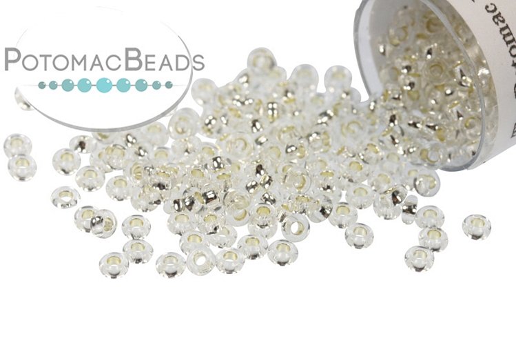 Toho Demi Round Beads - PermaFinish Silver Lined Crystal 11/0