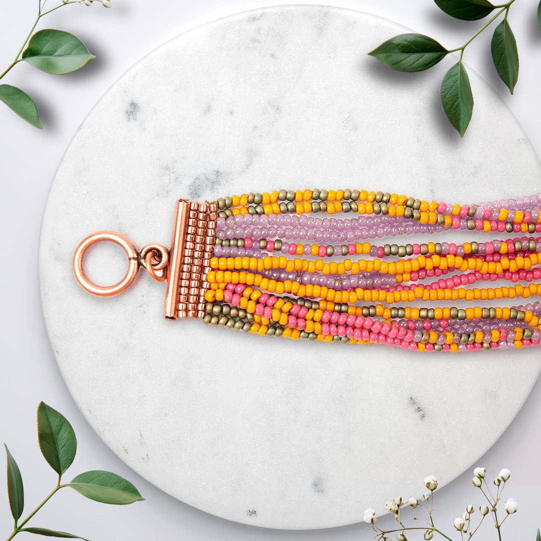 Patchwork Herringbone Strands Bracelet Tutorial | PotomacBeads