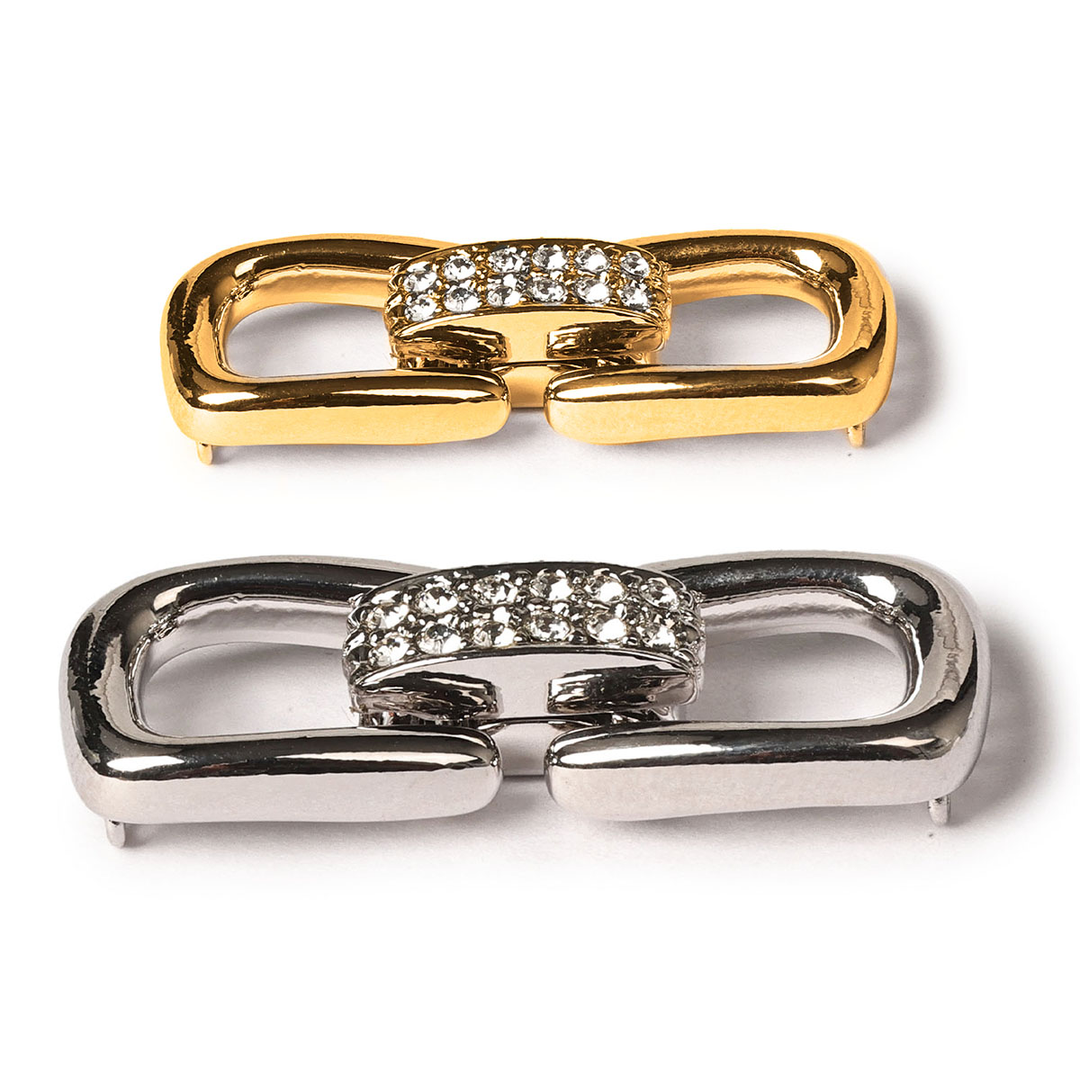 Claspgarten Fold Over clasp with Swarovski Crystals | 40x14mm