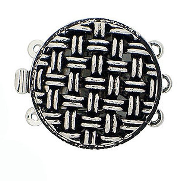 Claspgarten Basket Weave Disc Box Push Clasp | 17mm