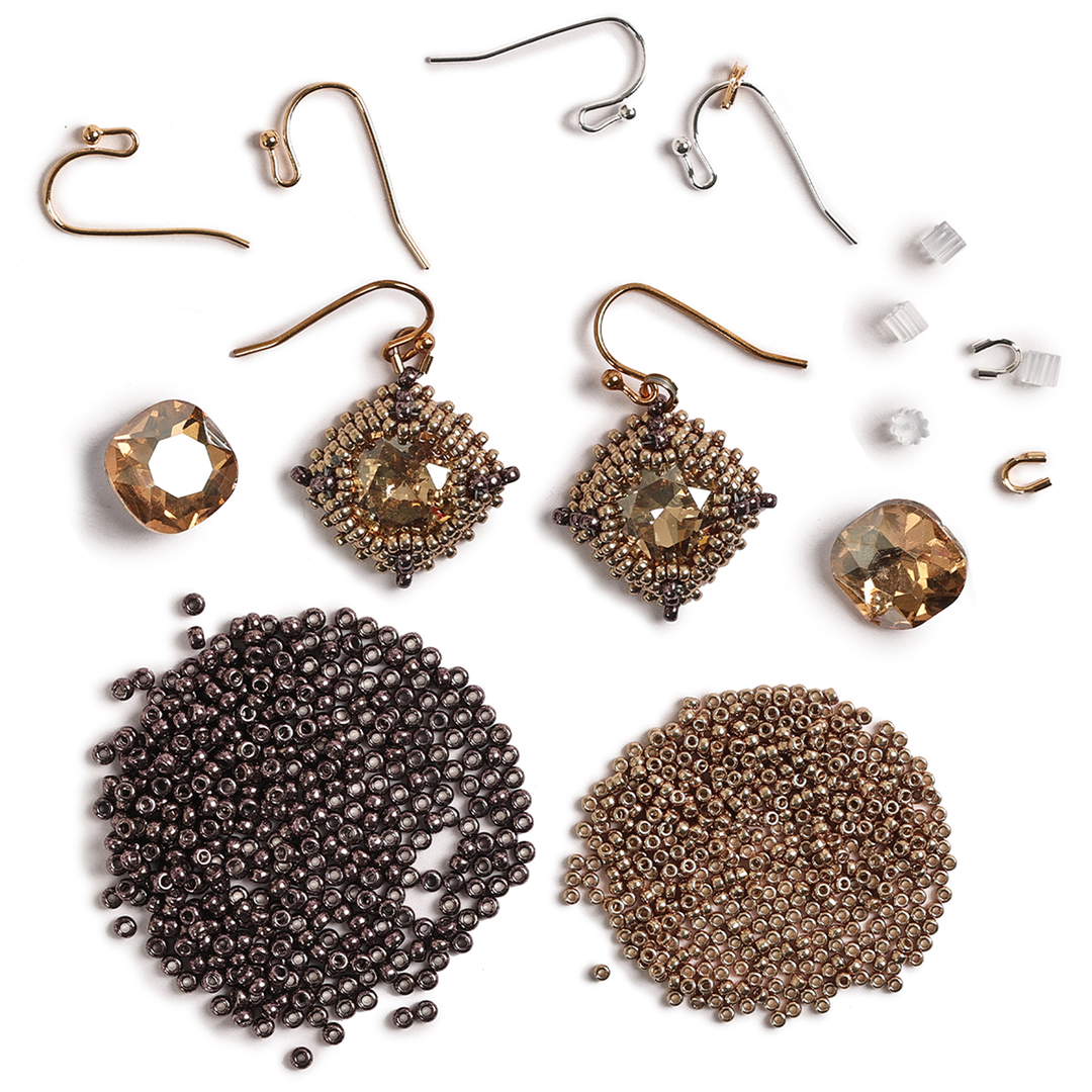 Kit - Cushion Crystal Bezeled Earrings