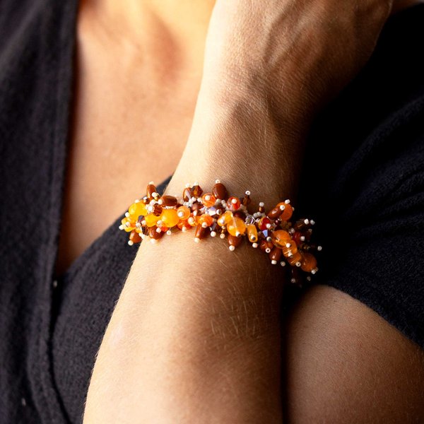 Fall Mixed Fringe Bracelet Tutorial | PotomacBeads