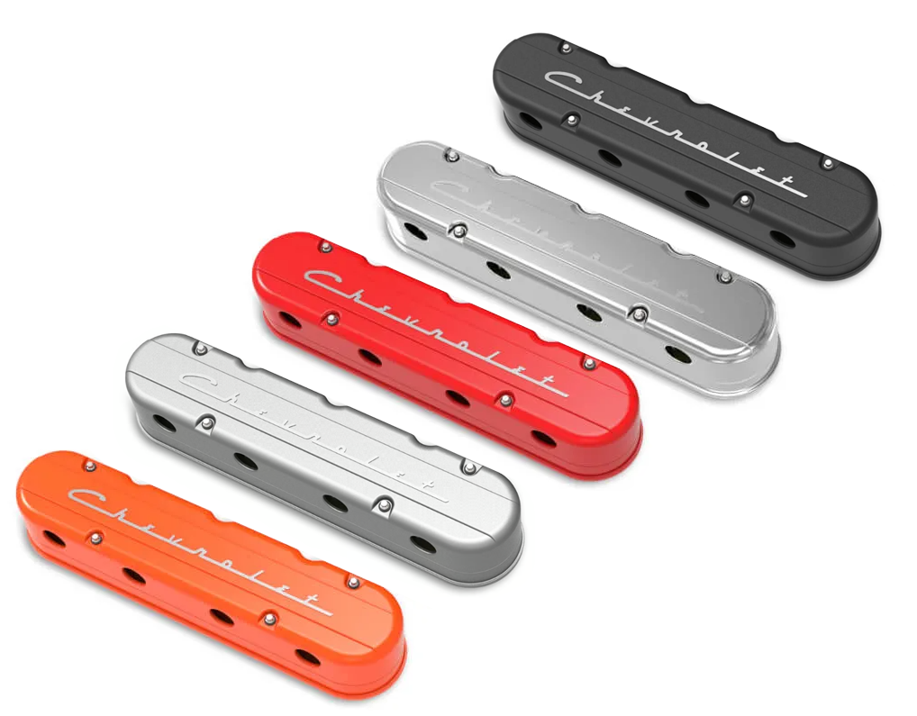 HOLLEY 2-PIECE "CHEVROLET" SCRIPT VALVE COVER - GEN III/IV LS - SATIN