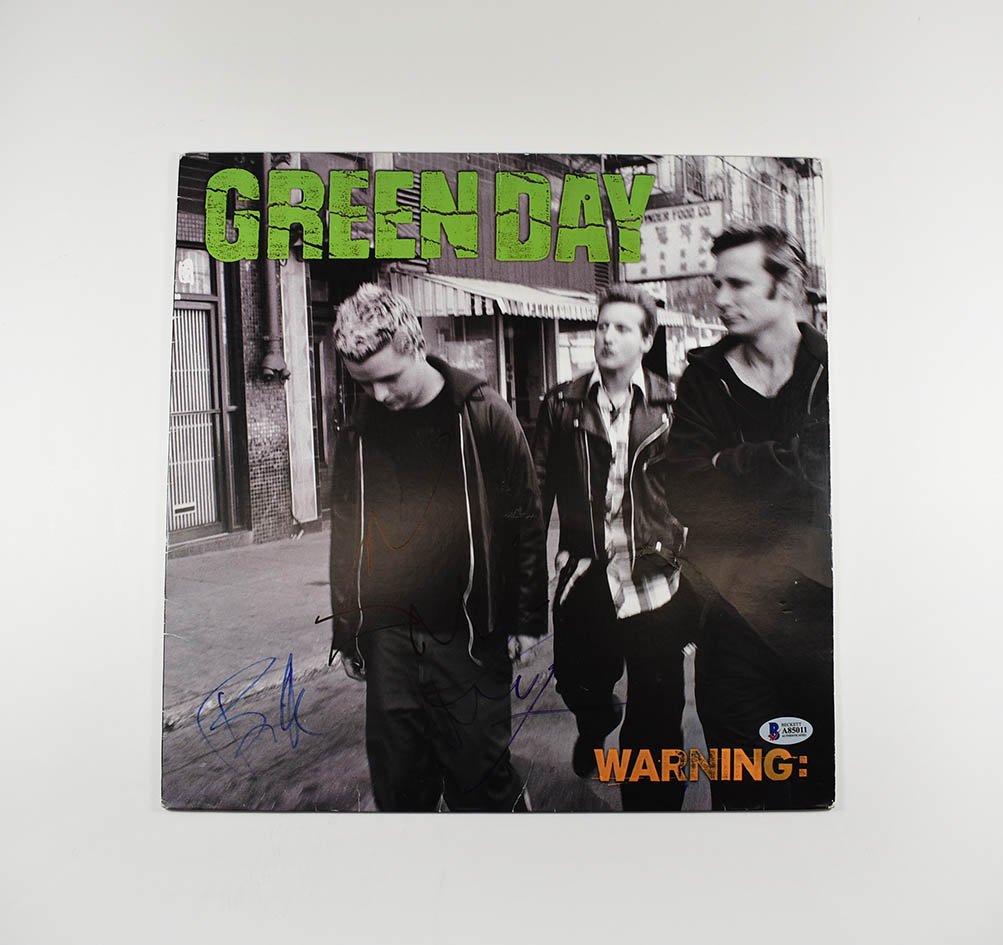 Green Day Warning Signed by all 3 Record Album LP Certified Authentic ...