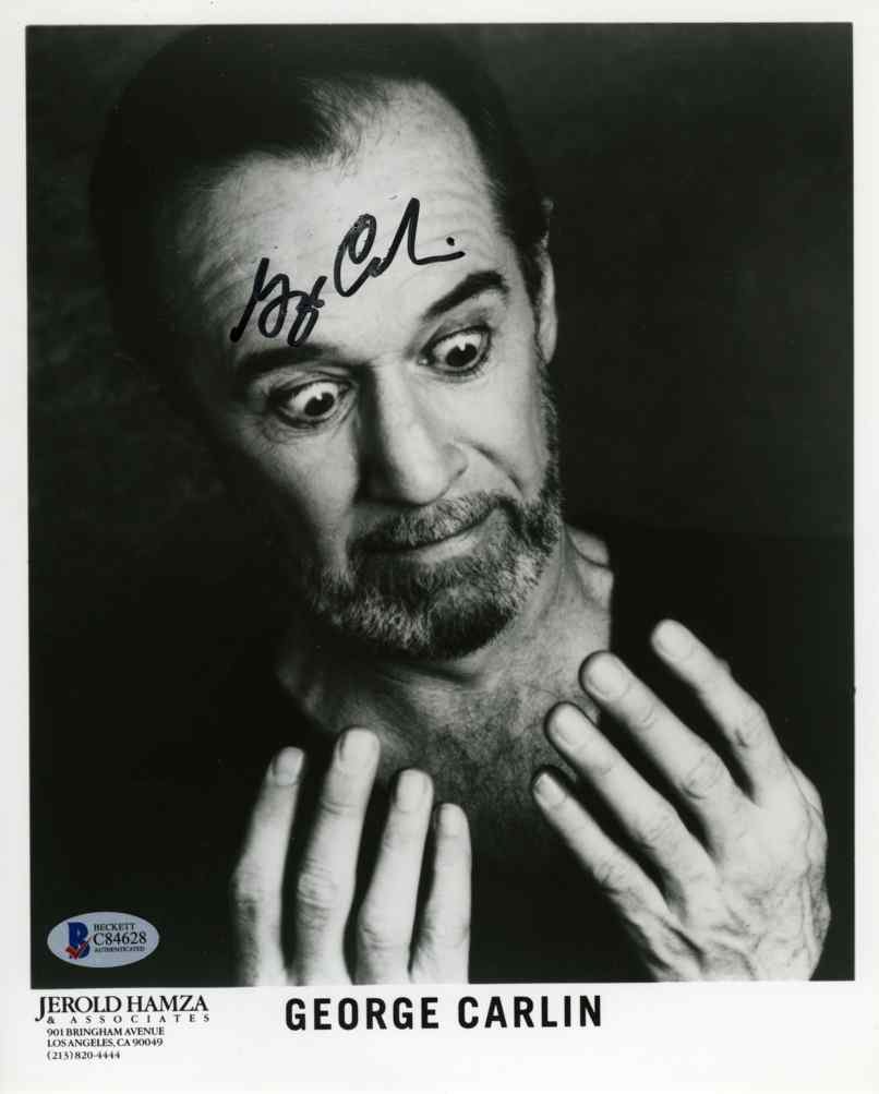 George Carlin Signed 8x10 Photo Certified Authentic Beckett BAS COA