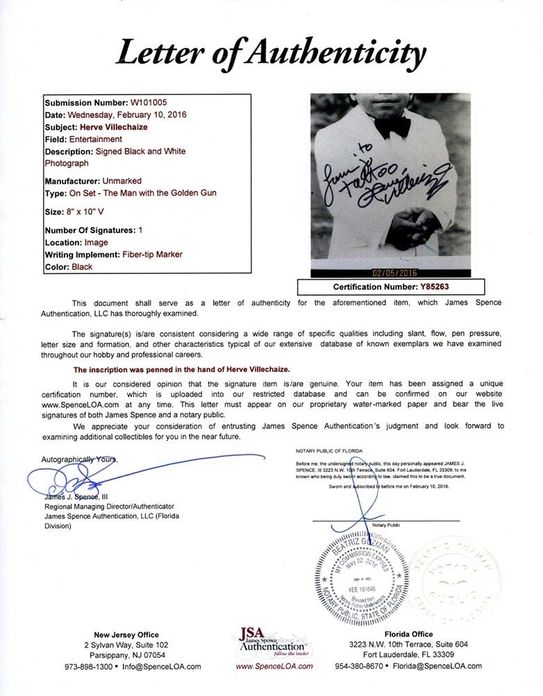 Herve Villechaize Fantasy Island Tattoo Signed 8x10 Photo Certified ...