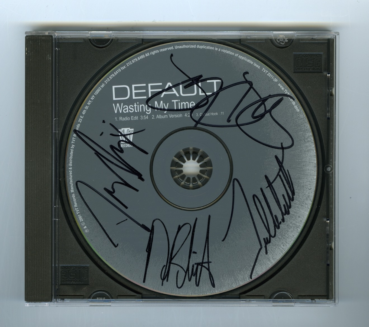 Default Band 'Wasting My Time' Single Signed by 4 CD Certified ...